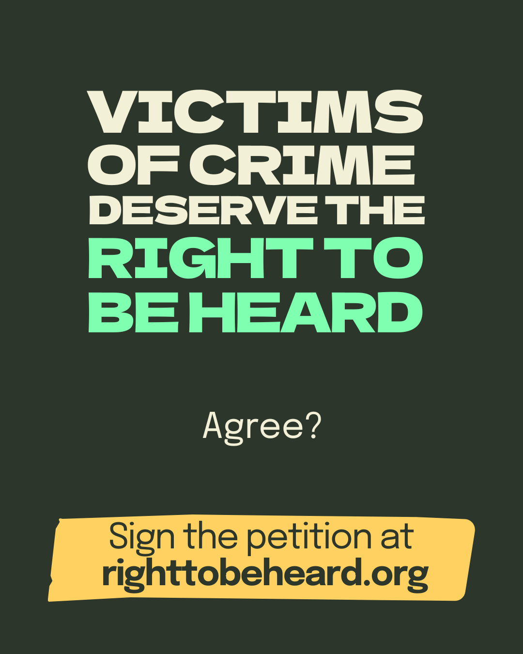 Victims deserve the right to be heard: Sign our petition today - Why Me?